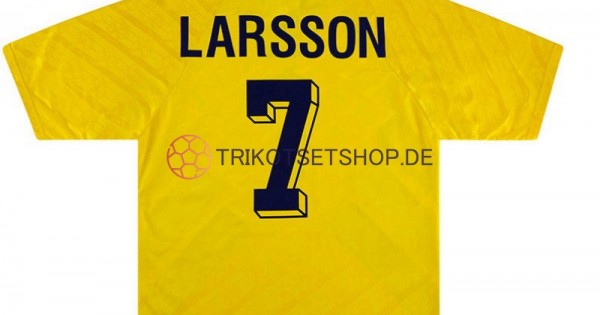 Schweden Henrik Larsson 7 Retro 1994 Herren Trikot Heim Kurzarm